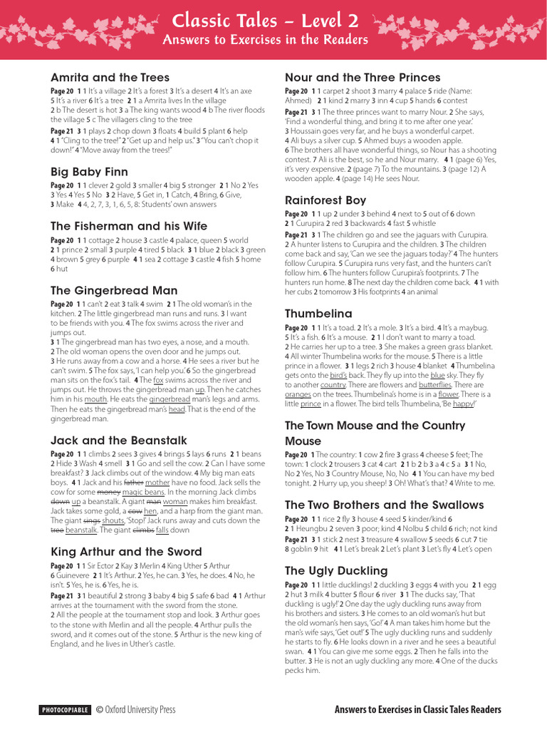 Oxford Classic Tales Keys Level2 | PDF | Traditional Stories | Fairy Tales
