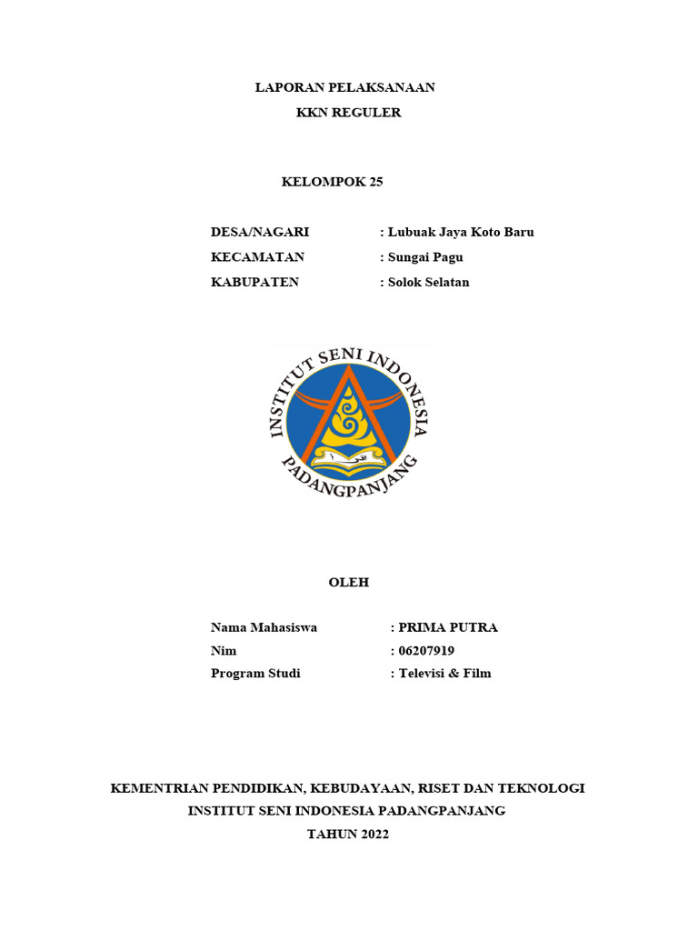 LAPORAN INDIVIDU Prima Putra 01 | PDF | Ilmu Sosial | Seni