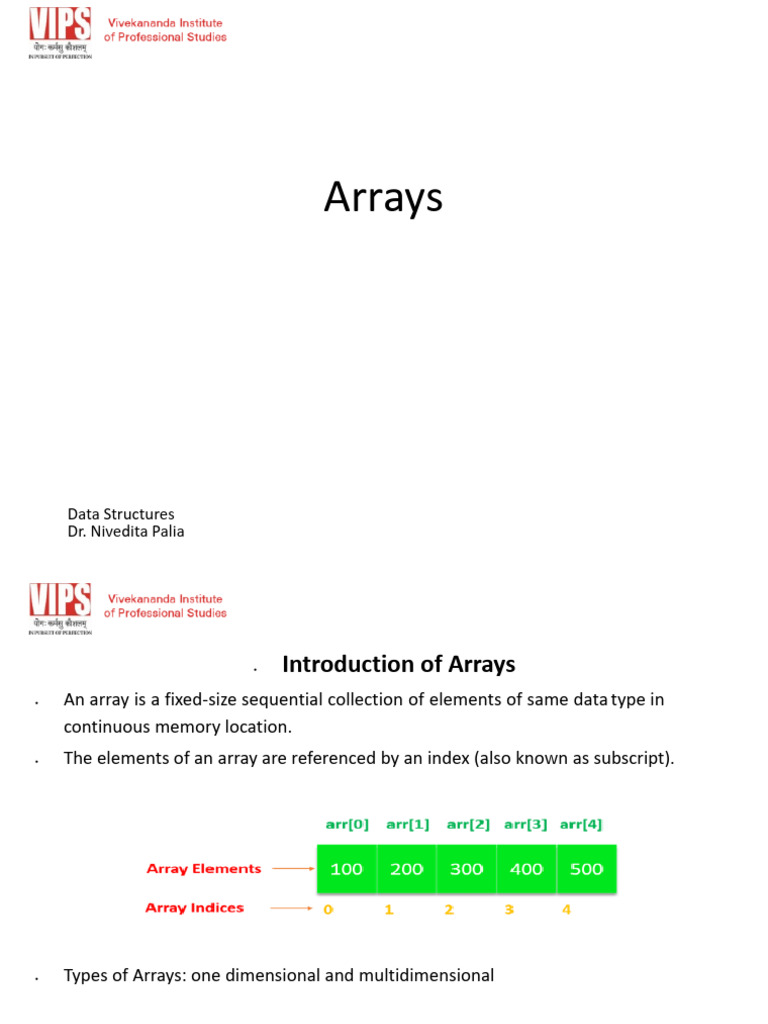 DS Unit1 Arrays | PDF | Computer Engineering | Information Retrieval