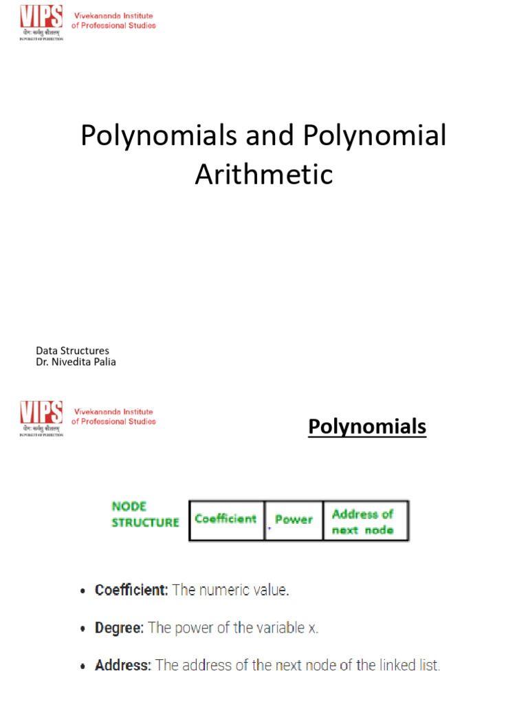 Unit2 Ds Polynomial Pdf Polynomial Multiplication 