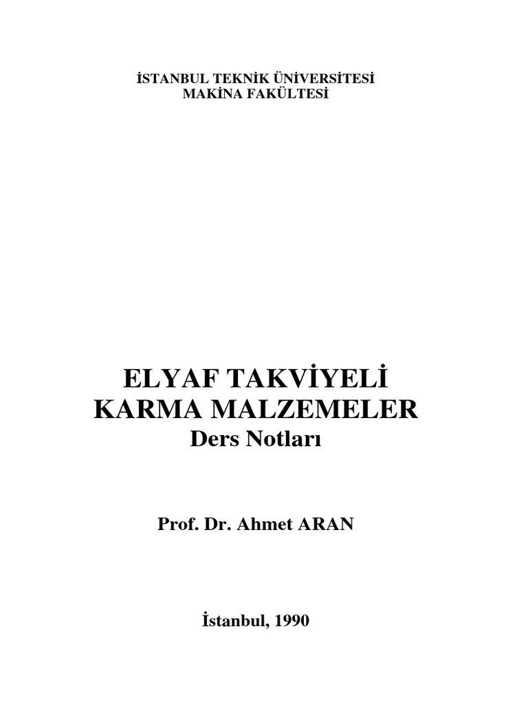 Elyaf Takviyeli Karma Malzemeler - Ahmet Aran | PDF