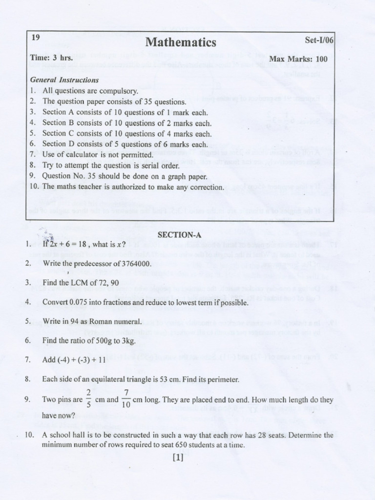 Class 6 NMO 2019-20 | PDF