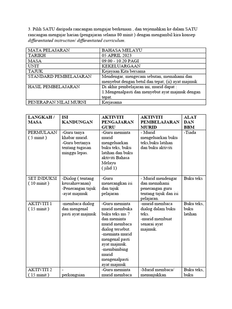 4 Contoh RPH | PDF