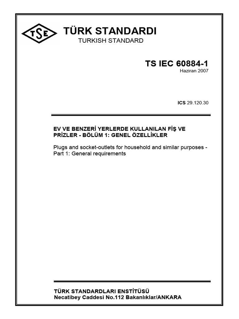TS Iec 60884-1 | PDF