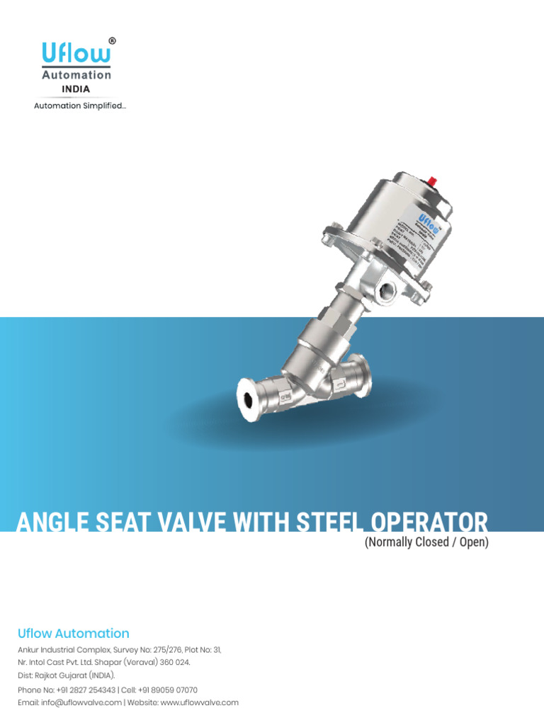 Uflow Angle Seat Valve Specifications | PDF | Valve | Building Engineering