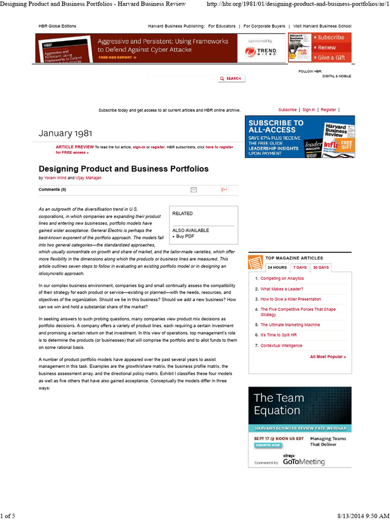 Designing Product and Business Portfolios - Harvard Business Review ...