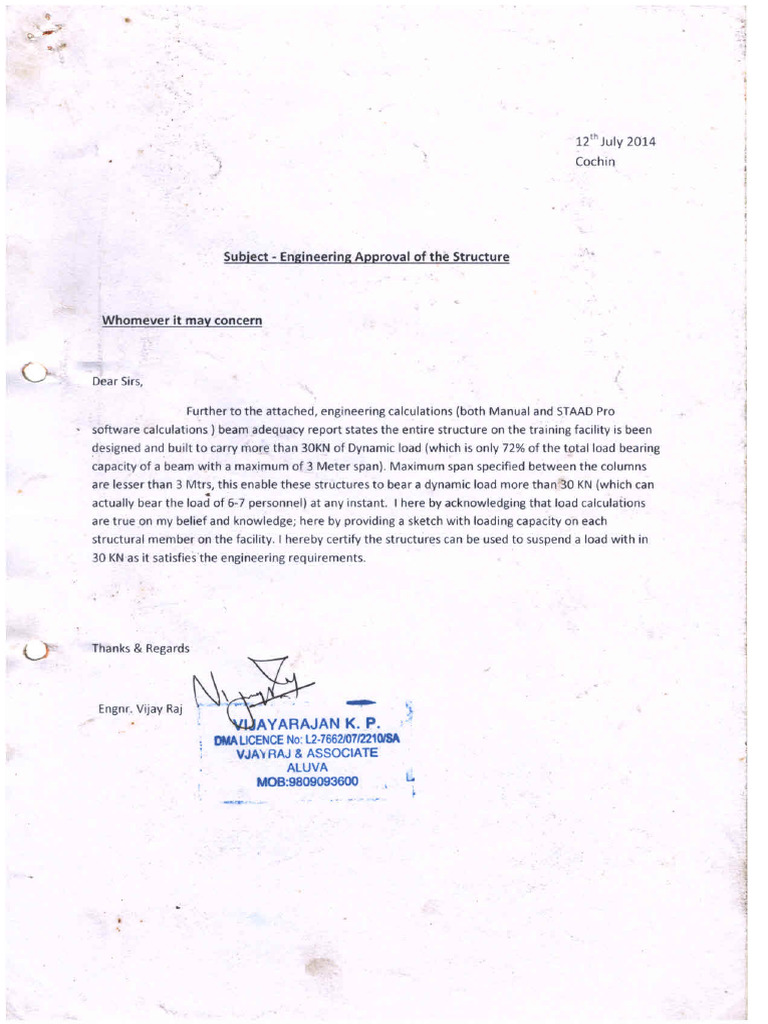 Engineering Approval of The Structure | PDF