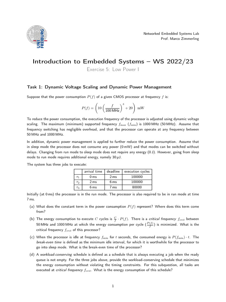 Exercise 5 - Introduction To Embedded Systems | PDF Exercise 5 - Introduction To Embedded Systems | PDF