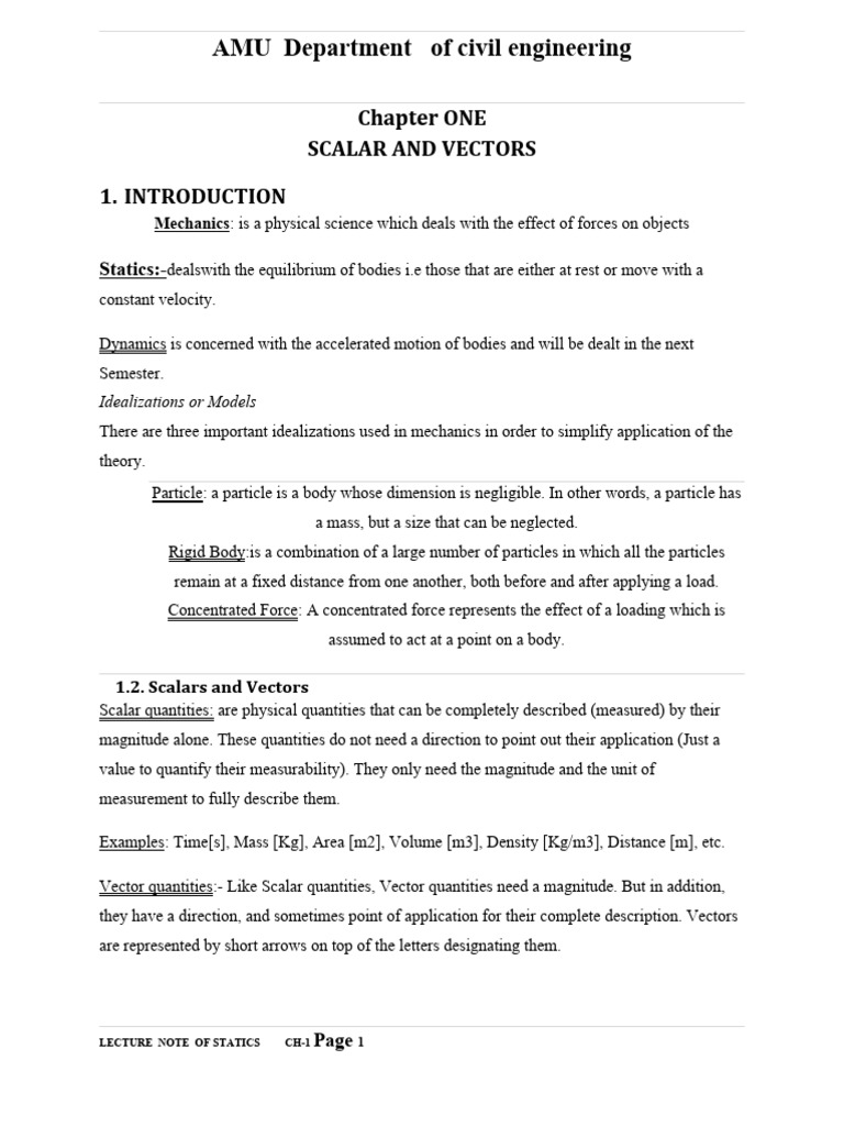 Chapter 1 | PDF | Euclidean Vector | Force