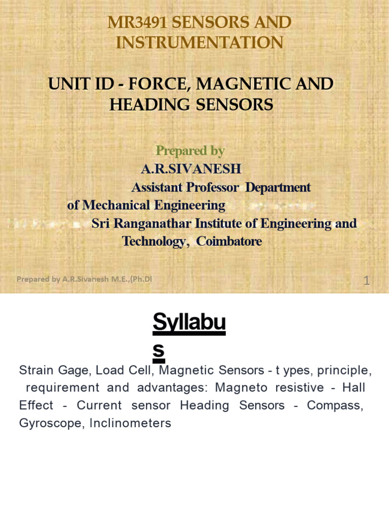 Force and Magnetic Sensor Overview | PDF | Compass | Electromagnetic ...
