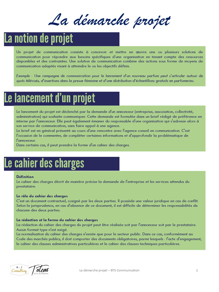 1 - La Démarche Projet | PDF | la communication
