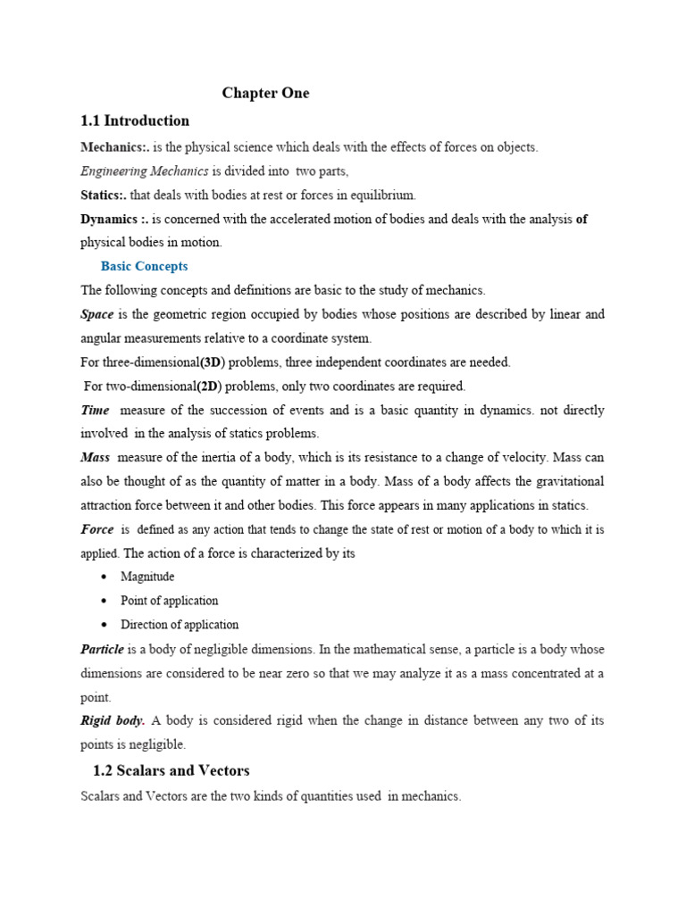 Chapter One | PDF | Euclidean Vector | Force