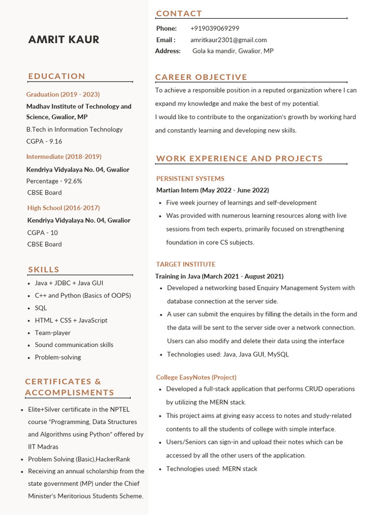 Amrit Resume | PDF | Java (Programming Language) | Computing