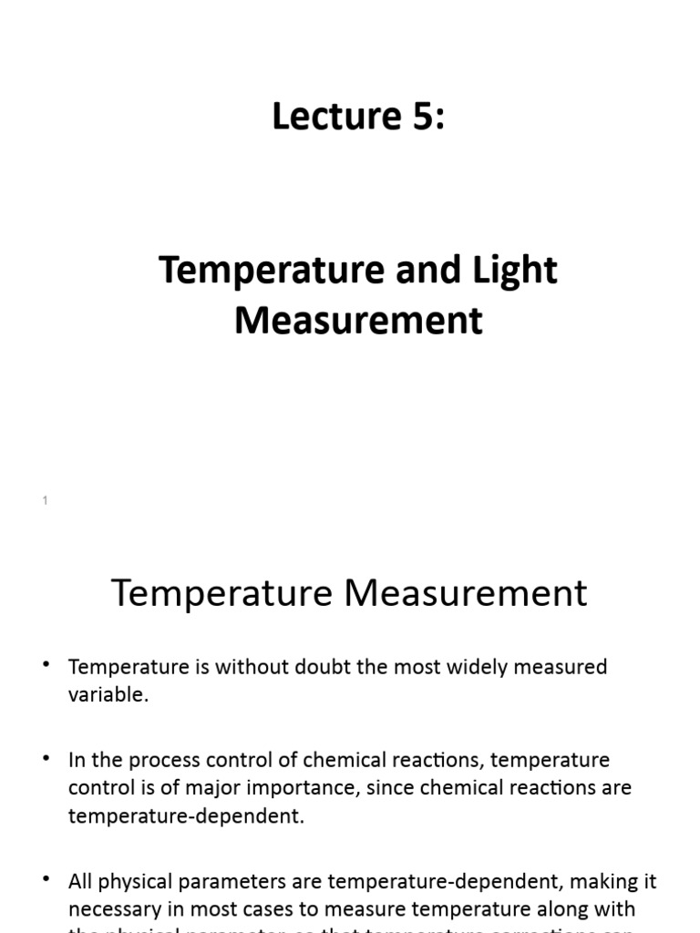 Temperature and Light Measurement Techniques | PDF