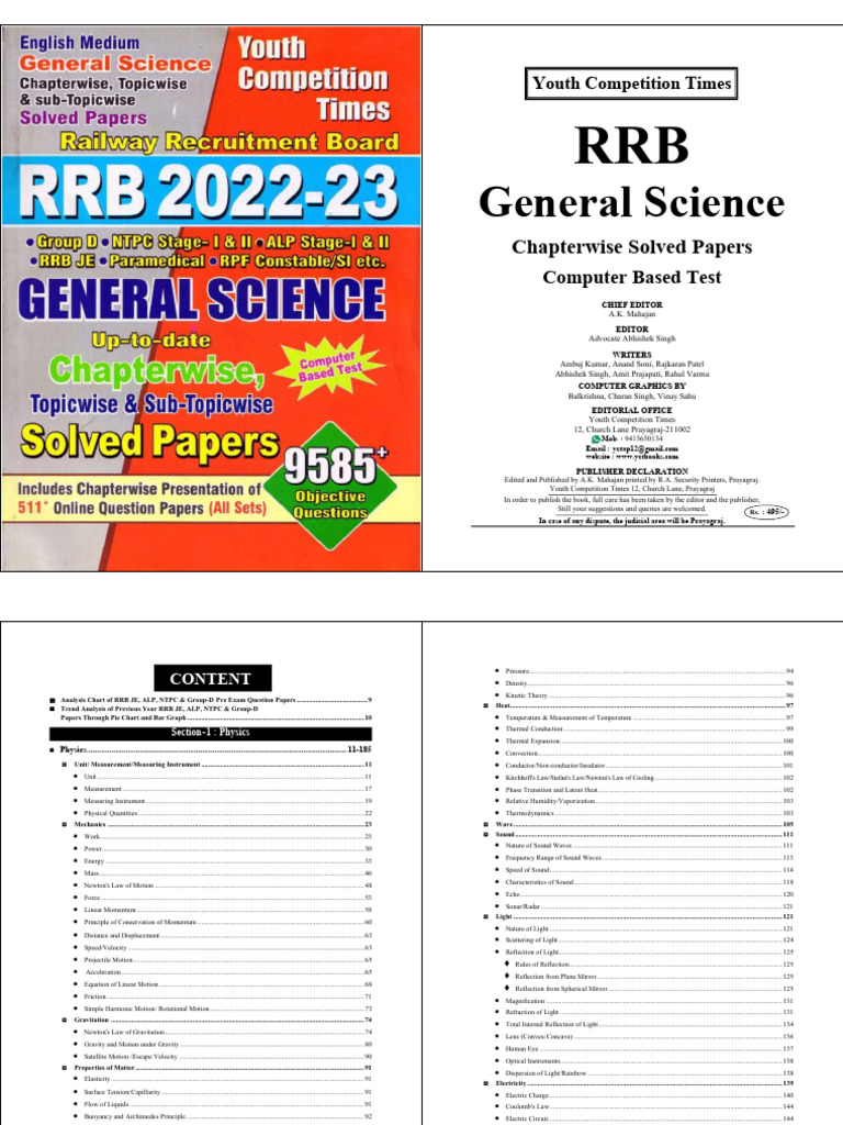 RRB Science PDF | Download Free PDF | Light | Chemistry