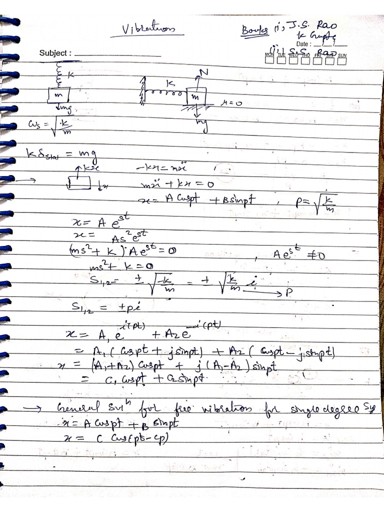 Vibration Notes Mid Term | PDF