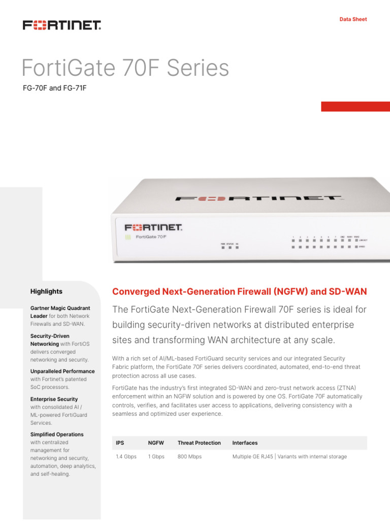 Fortigate 70f Series | Download Free PDF | Security | Computer Security