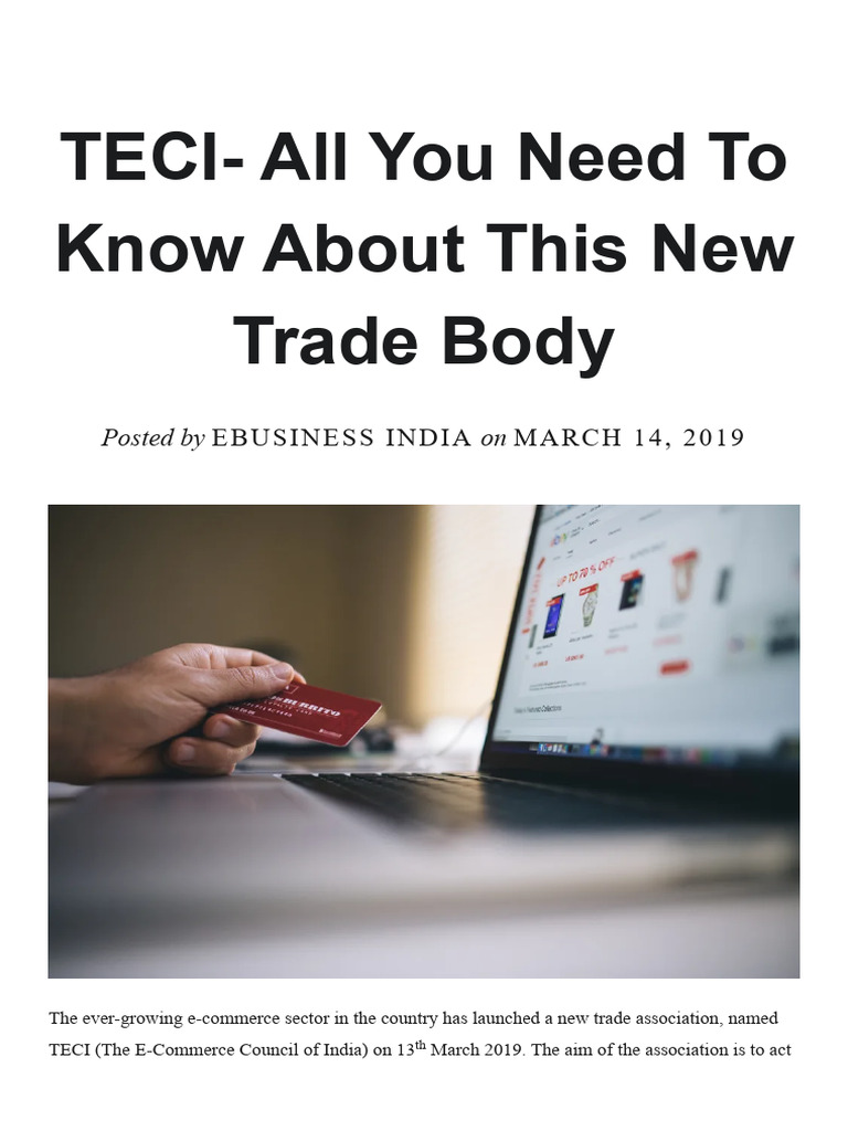TECI: India's New E-Commerce Trade Body | PDF | E Commerce | Economies