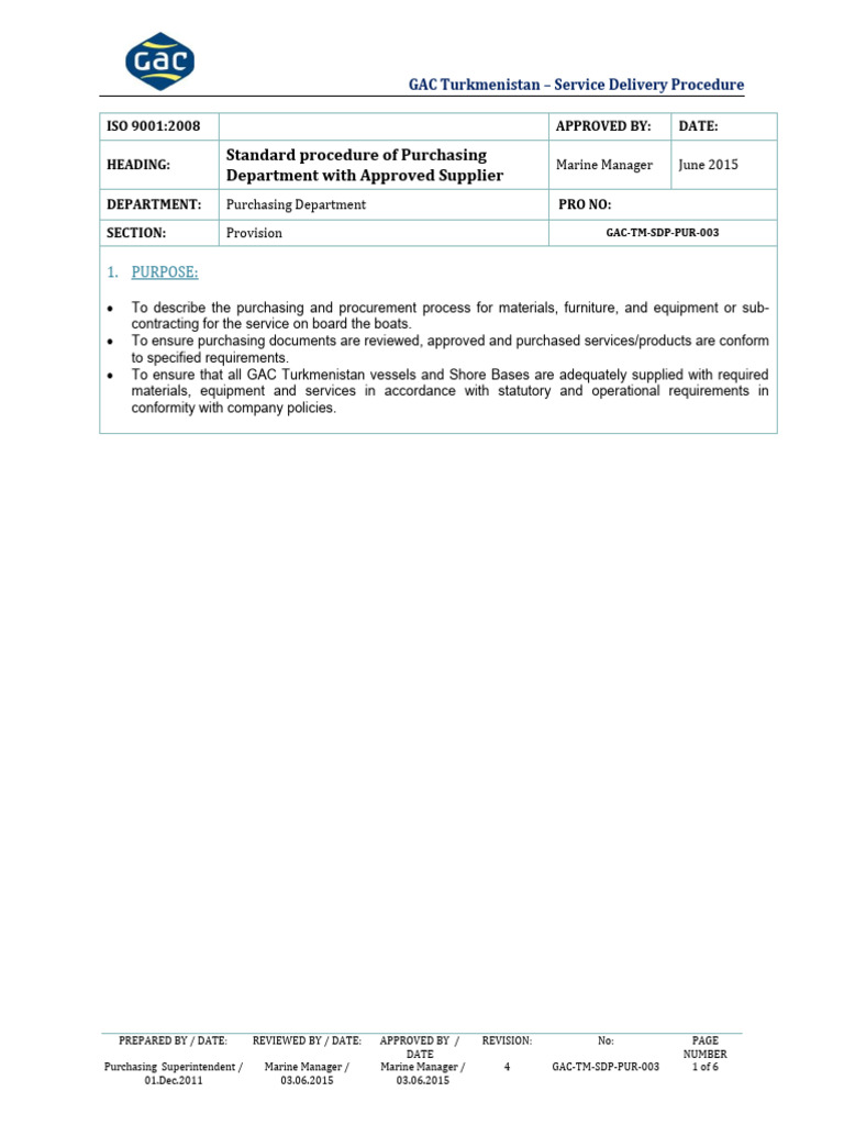 Marine Procurement Guidelines | PDF | Invoice | Business