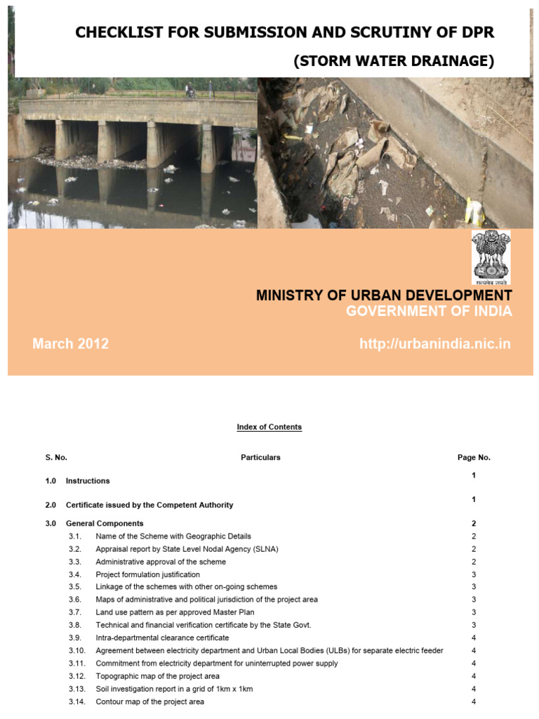 Storm Water Drainage DPR Submission Checklist | PDF