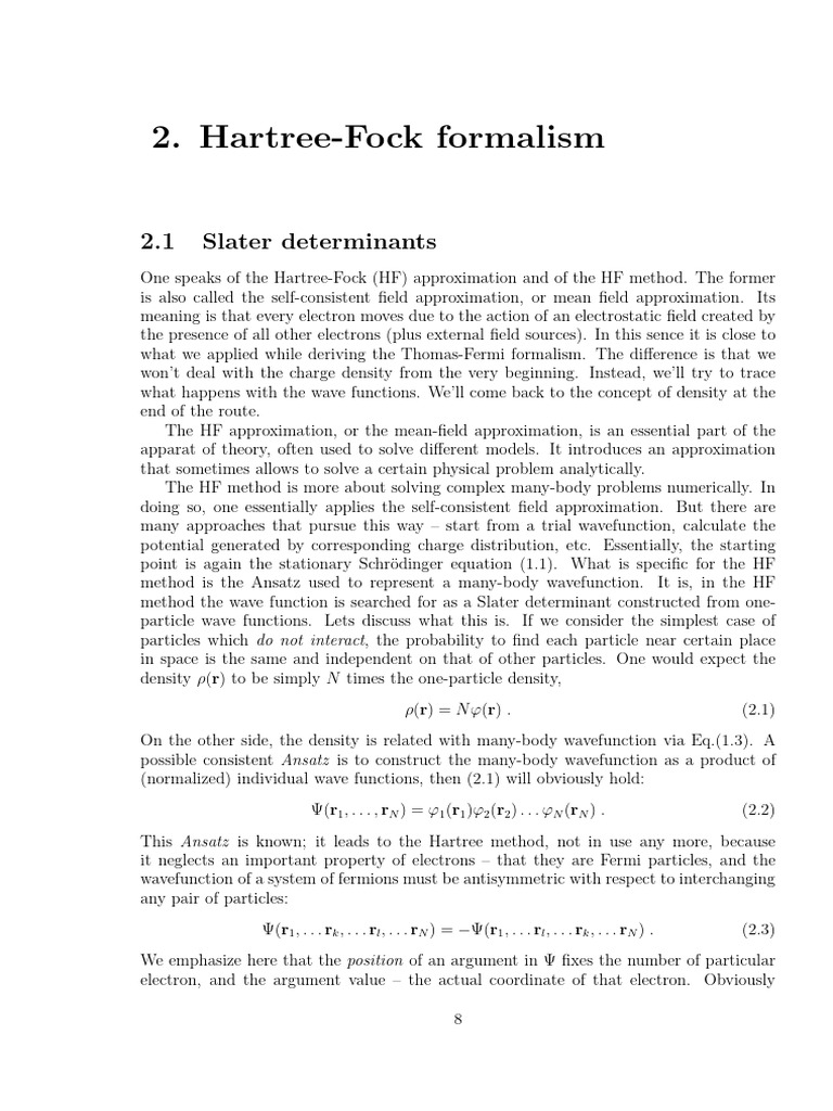 DFT 2 | PDF | Hartree–Fock Method | Wave Function