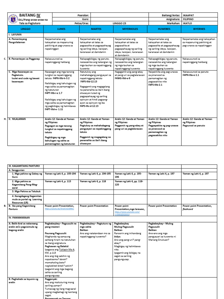 Yunit Iii Aralin 12 Linggo 23 | PDF