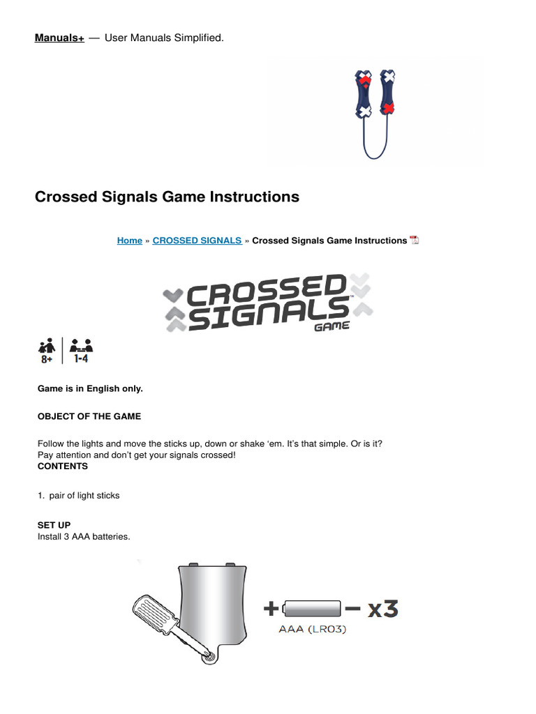 Crossed Signals Game Manual | PDF
