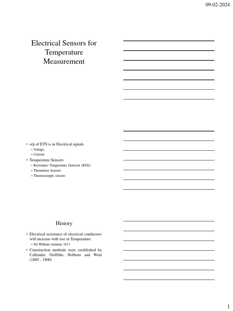 Electrical Sensors - Temperature | PDF
