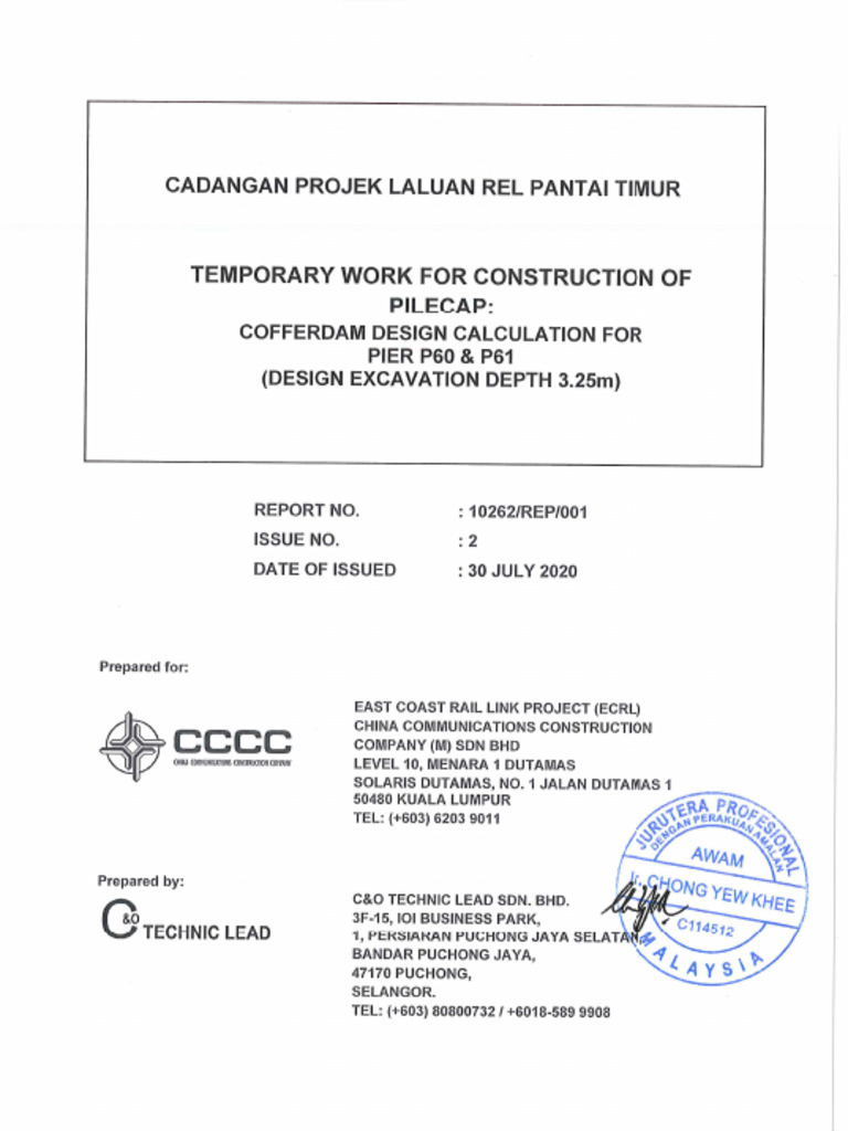 Cofferdam Design Calculation Pier P60 and P61 Bridge #4 | PDF | Deep Foundation | Strength Of ...