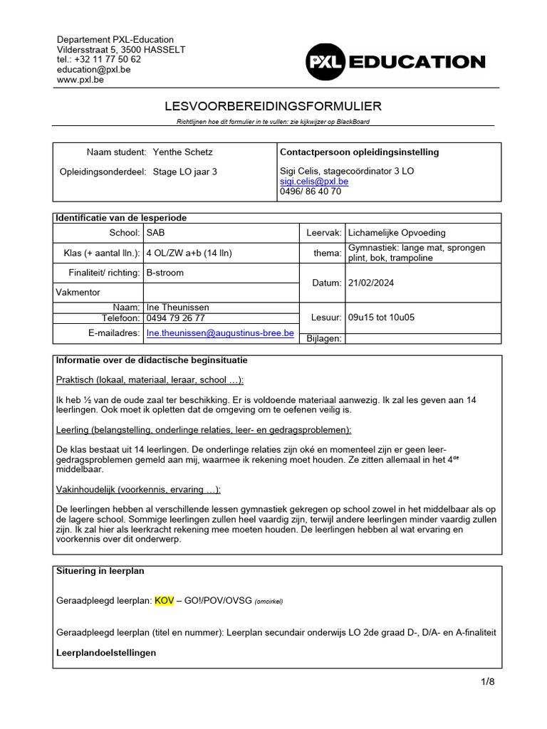 09u15 - 10u05 - Gymnastiek - Lange Mat, Sprongen Plint, Bok, Trampoline ...