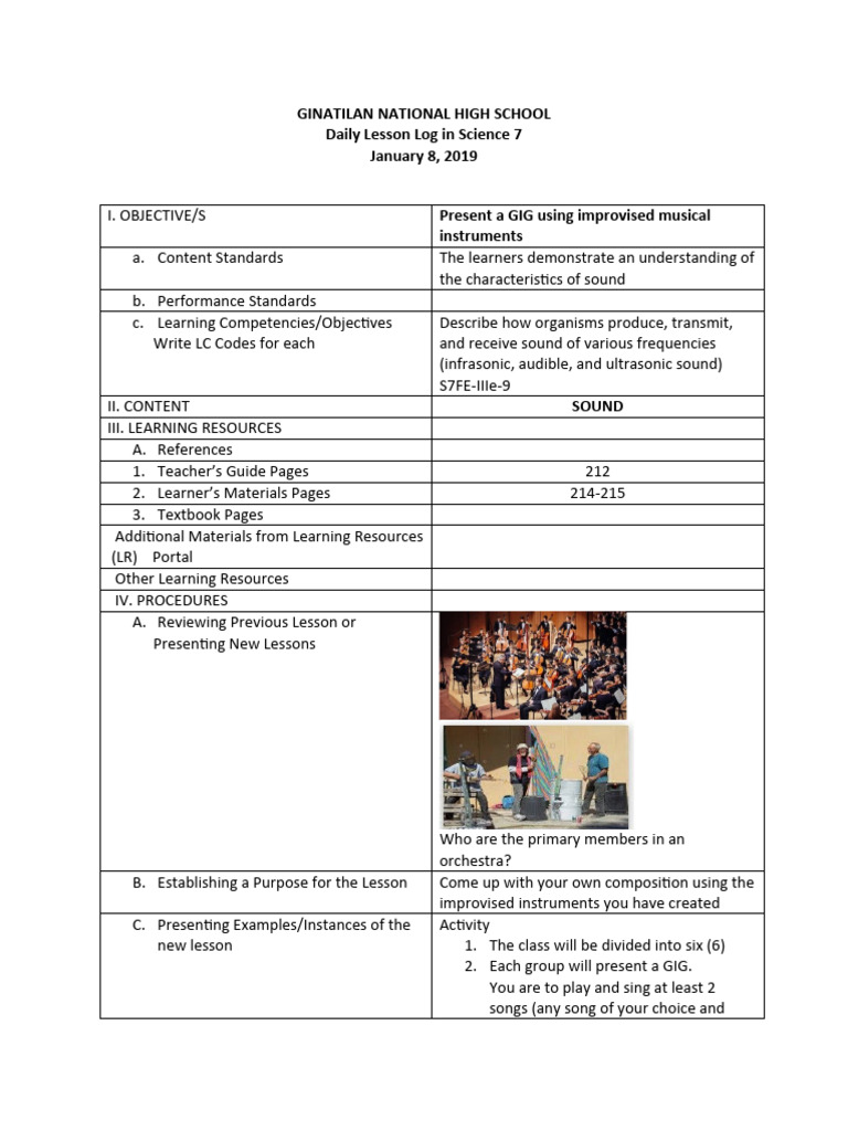 DLL Science 7 | PDF | Waves | Sound