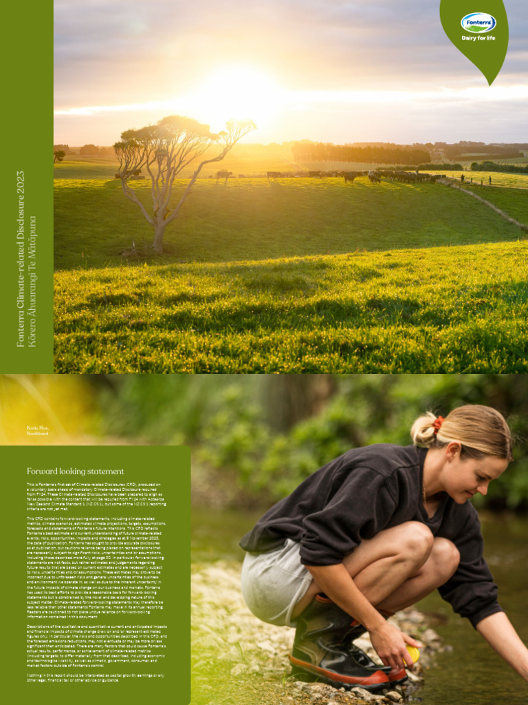 Fonterra 2023 Climate Disclosure Report | PDF | Climate Change | Risk