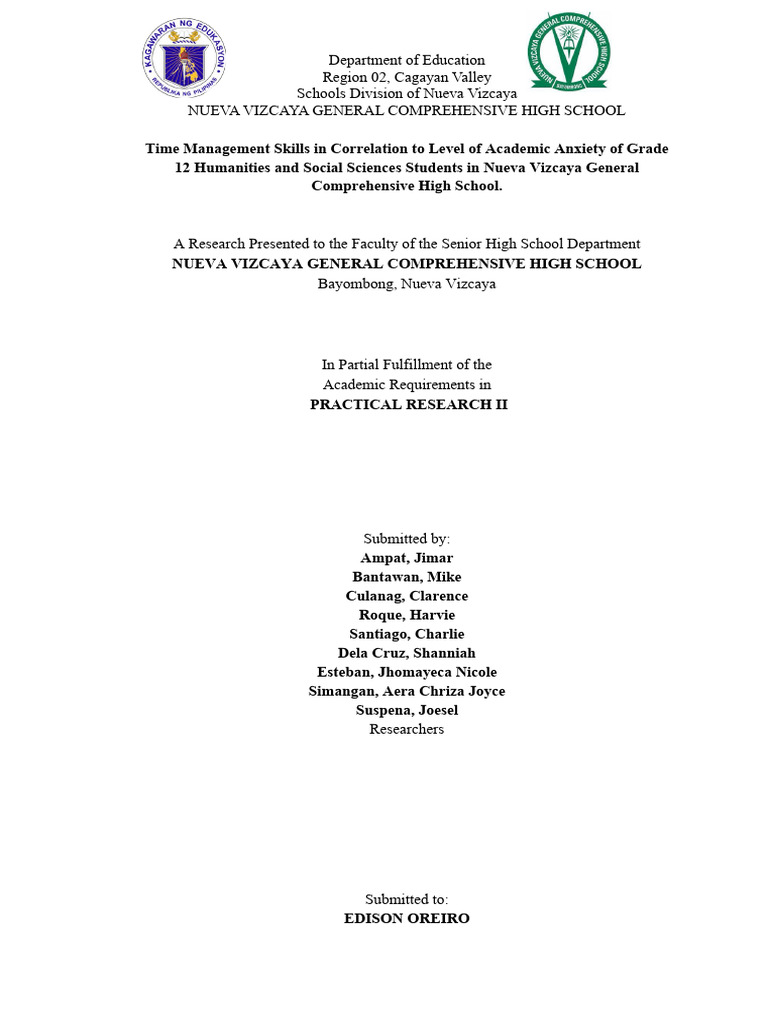 PR2 1 | PDF | Anxiety | Survey Methodology