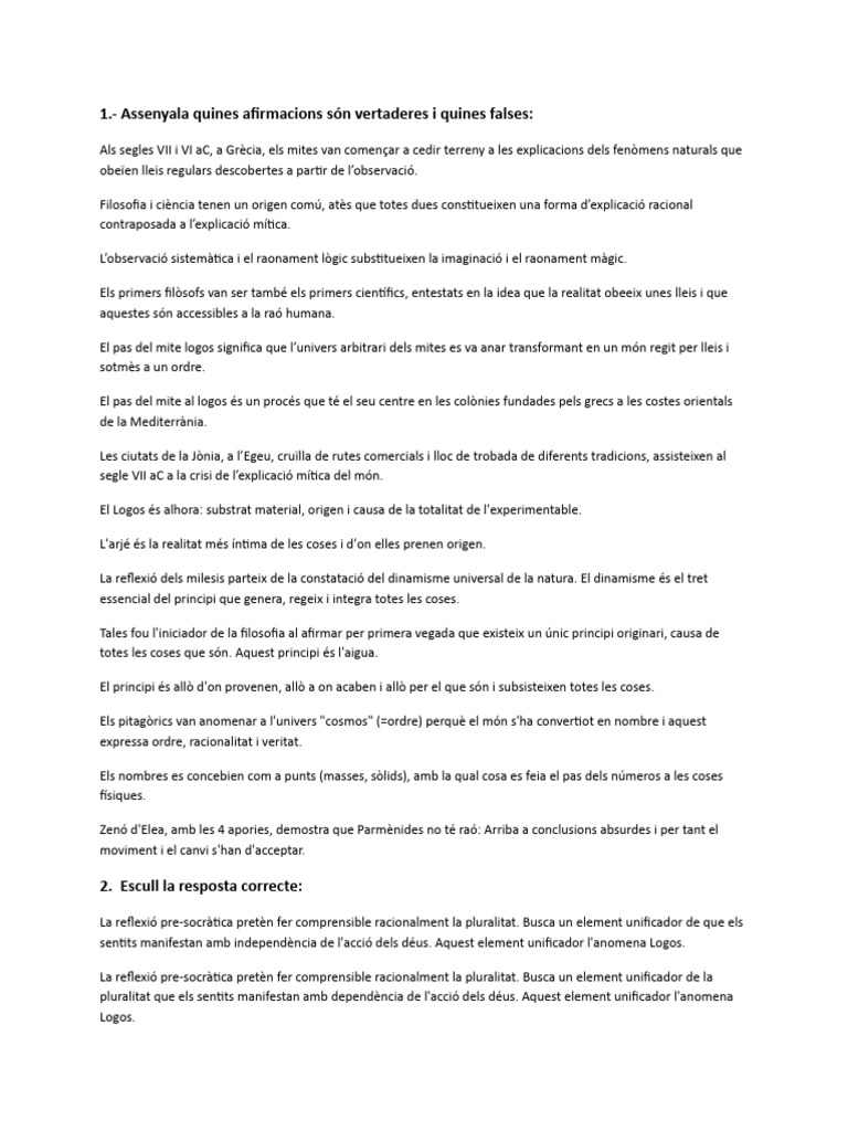 Test2nbat Presocratics | PDF
