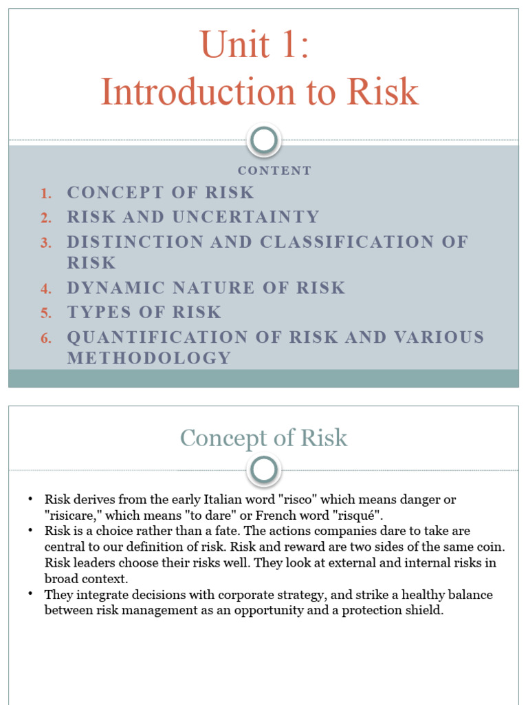 0 - Unit 1 Risk Management | PDF | Risk | Risk Management