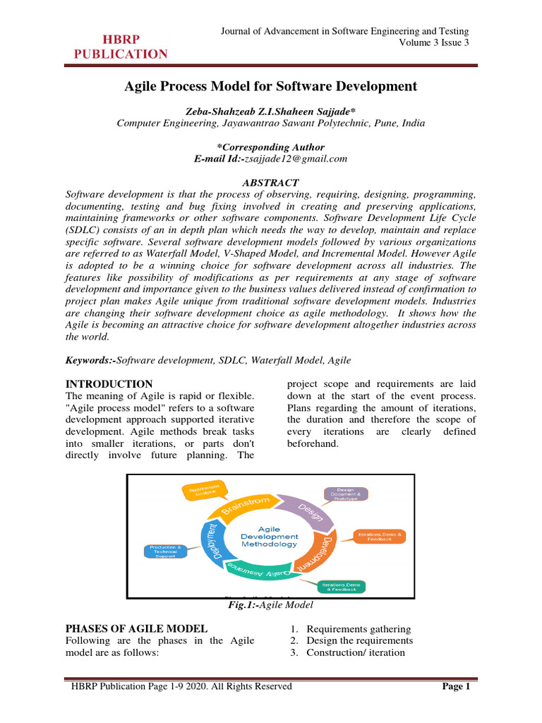 Agile Process Model - Formatted Paper | PDF