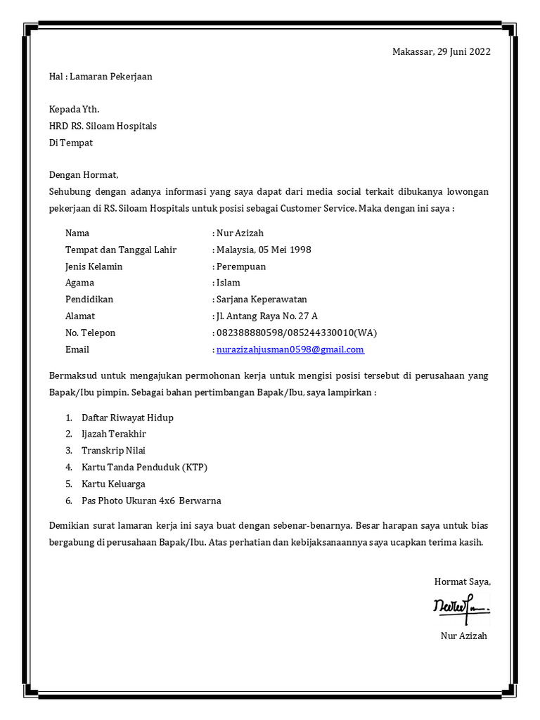 CS - Nur Azizah | PDF