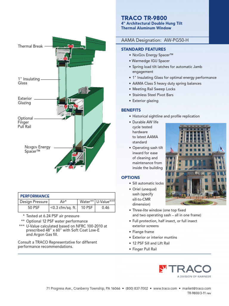 TR-9800 Double Hung Tilt Window | PDF | Window | Building