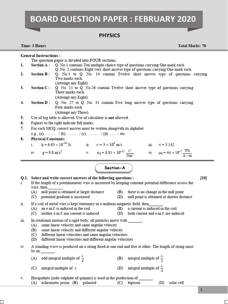 Physics 2020 HSC Paper | PDF | Wavelength | Electron