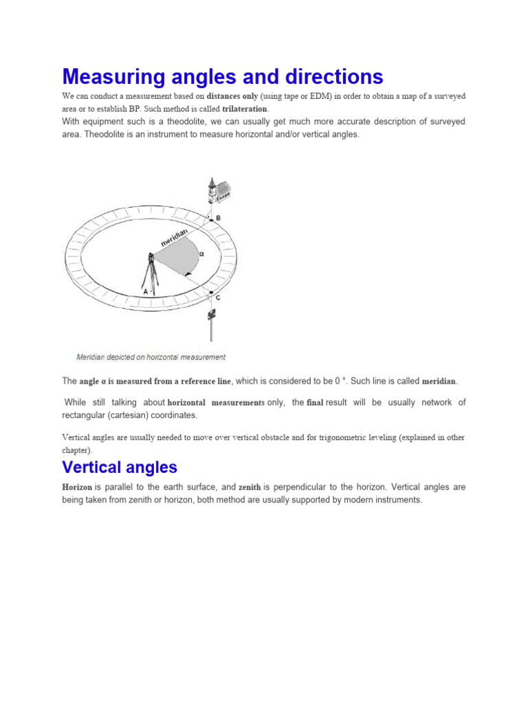 Measuring Angles and Directions | PDF | Angle | Surveying
