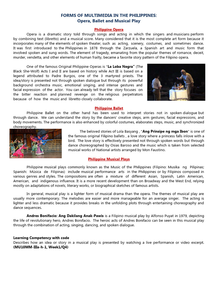 Multimedia Forms in Philippine Theatre | PDF | Musical Theatre | Orchestras