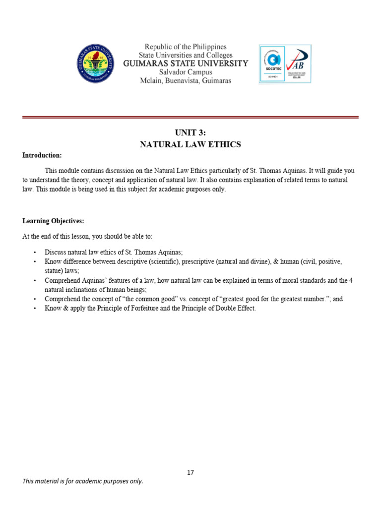 Ethics Natural Law Ethics 20 1 | PDF | Natural Law | Thomas Aquinas