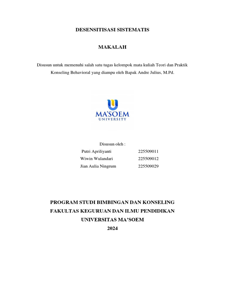 Teknik Desensitisasi Sistematis | PDF