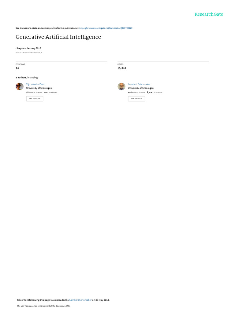 Generative AI PT Ai Zant Kouw Schomaker | PDF | Intelligence (AI) & Semantics | Artificial ...