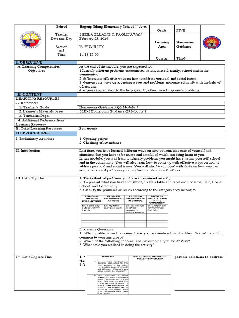 HG 5 DLL Q3 Module 8 | PDF | Thought | Learning