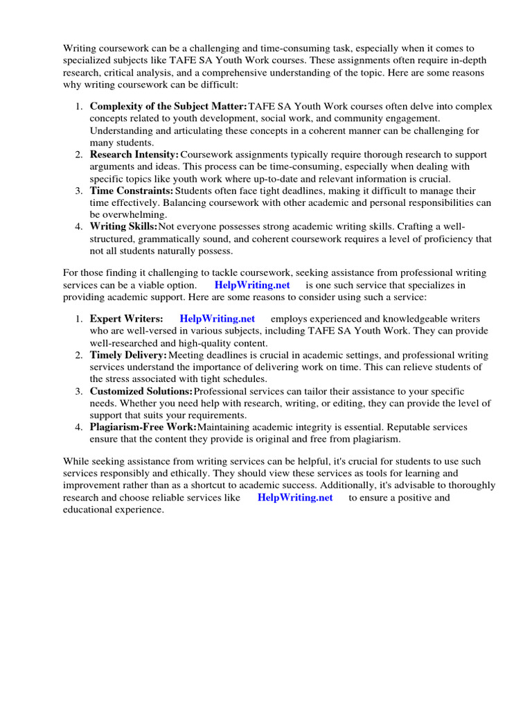 Tafe Sa Youth Work Course | PDF Tafe Sa Youth Work Course | PDF