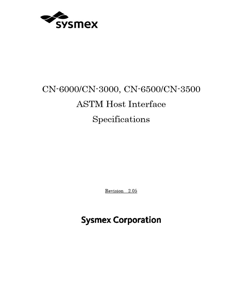 CN 3000 CN 6000 CN 3500 CN 6500 ASTM Host Interface Specifications ...