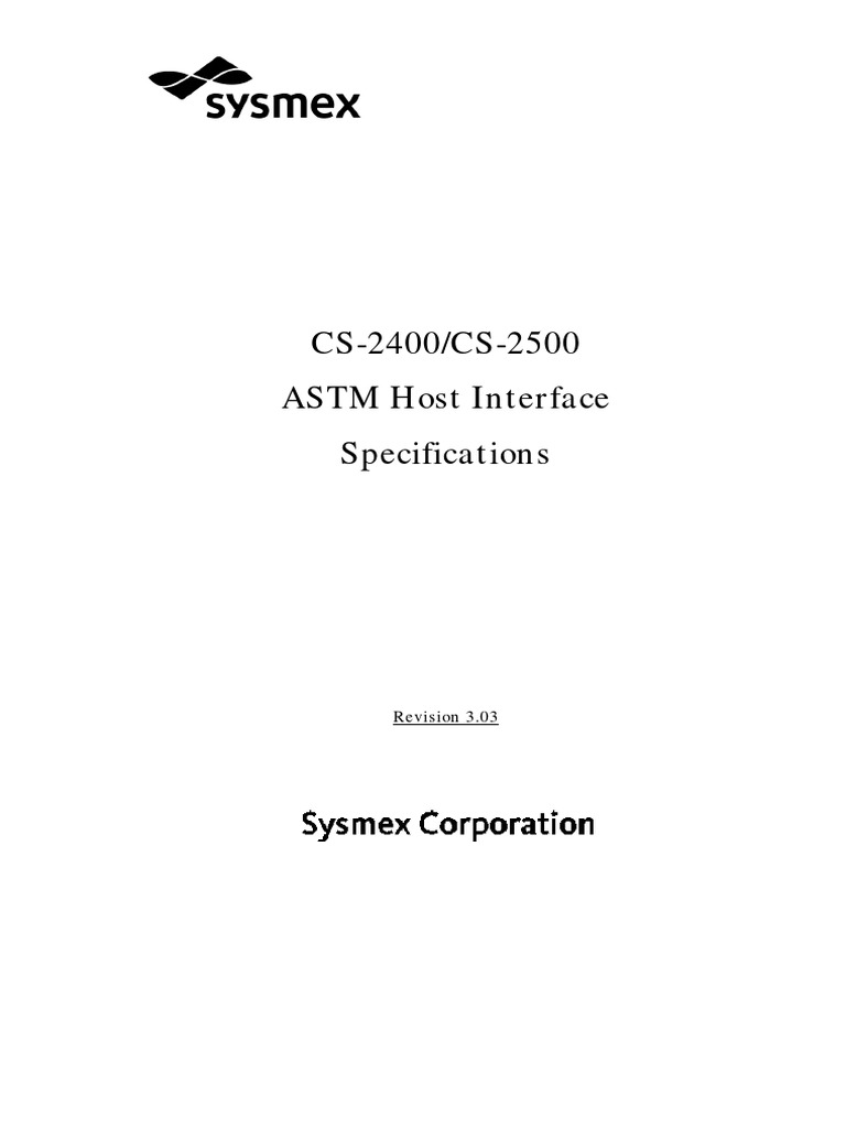 CS-2400 CS-2500 ASTM Host Interface Specifications en 3.03 | PDF | Transmission Control Protocol ...