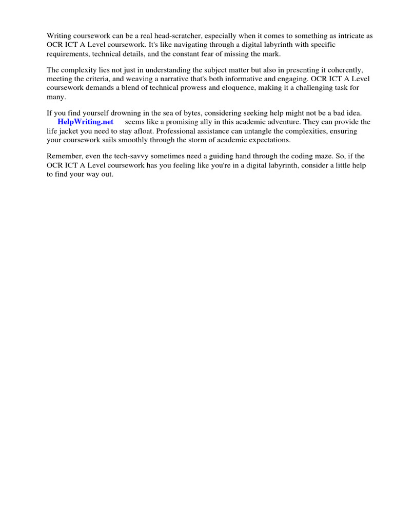 Ocr Ict A Level Coursework | PDF | Educational Technology | Computing