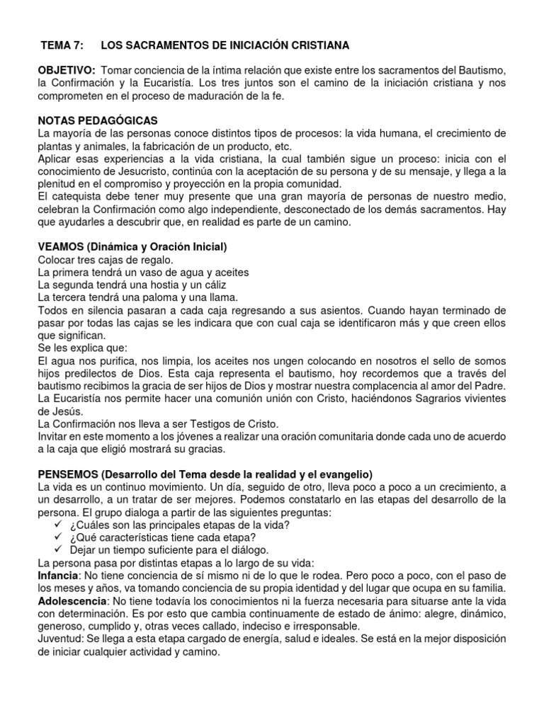 Sacramentos de Iniciación | PDF | eucaristía | Confirmación